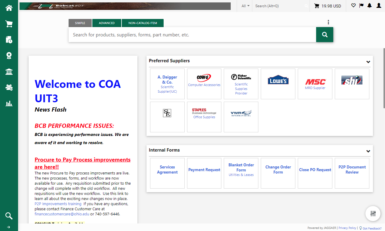 BobcatBUY user interface home screen receives upgrade