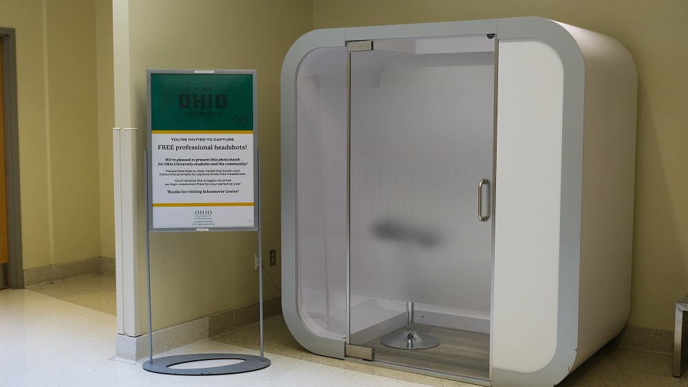 Professional headshot booth installed in Schoonover