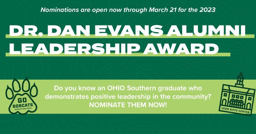 OHIO Southern Alumni Leadership Award nominations sought